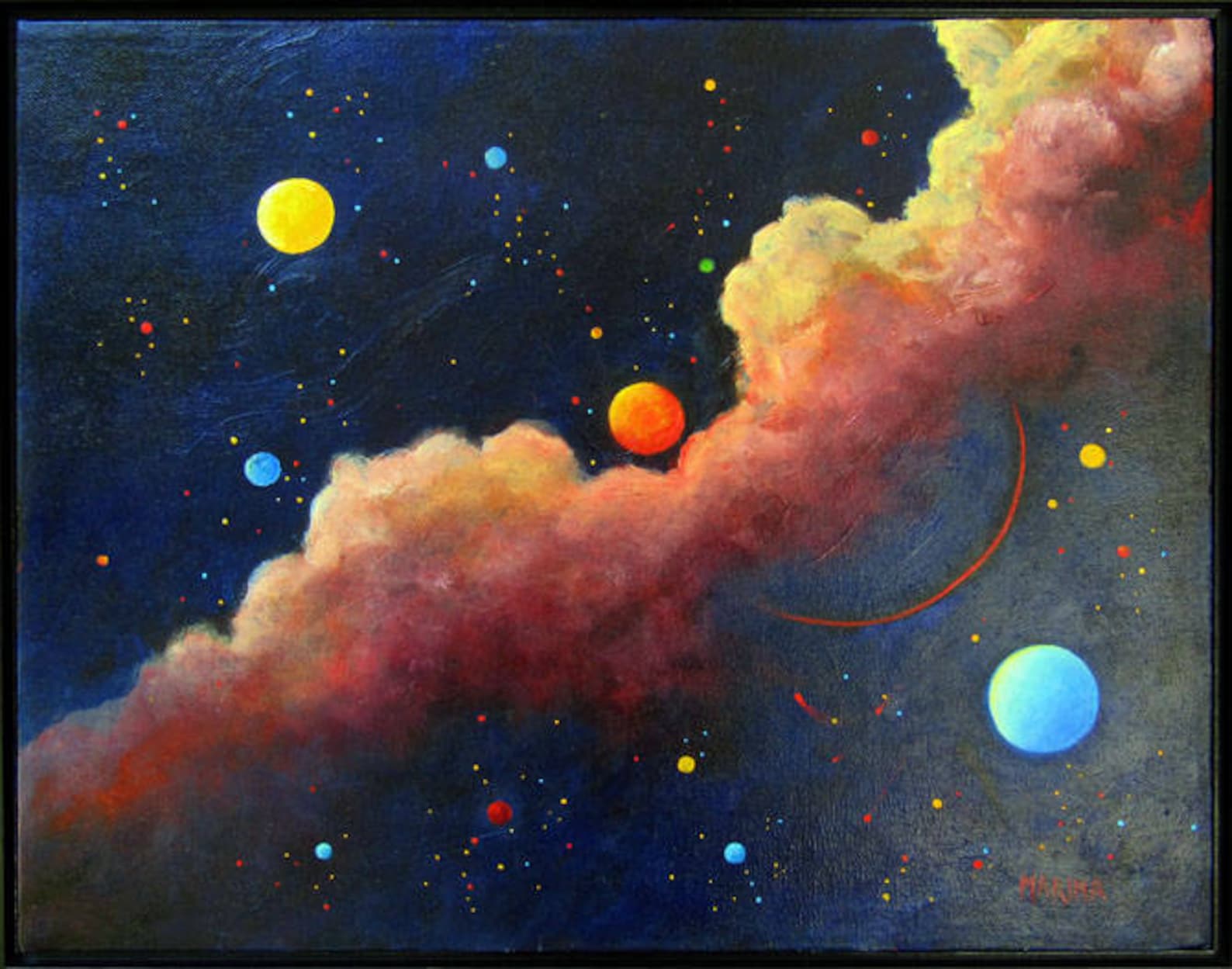 Celestial Oil Painting on Canvas Original Painting Galaxy | Etsy