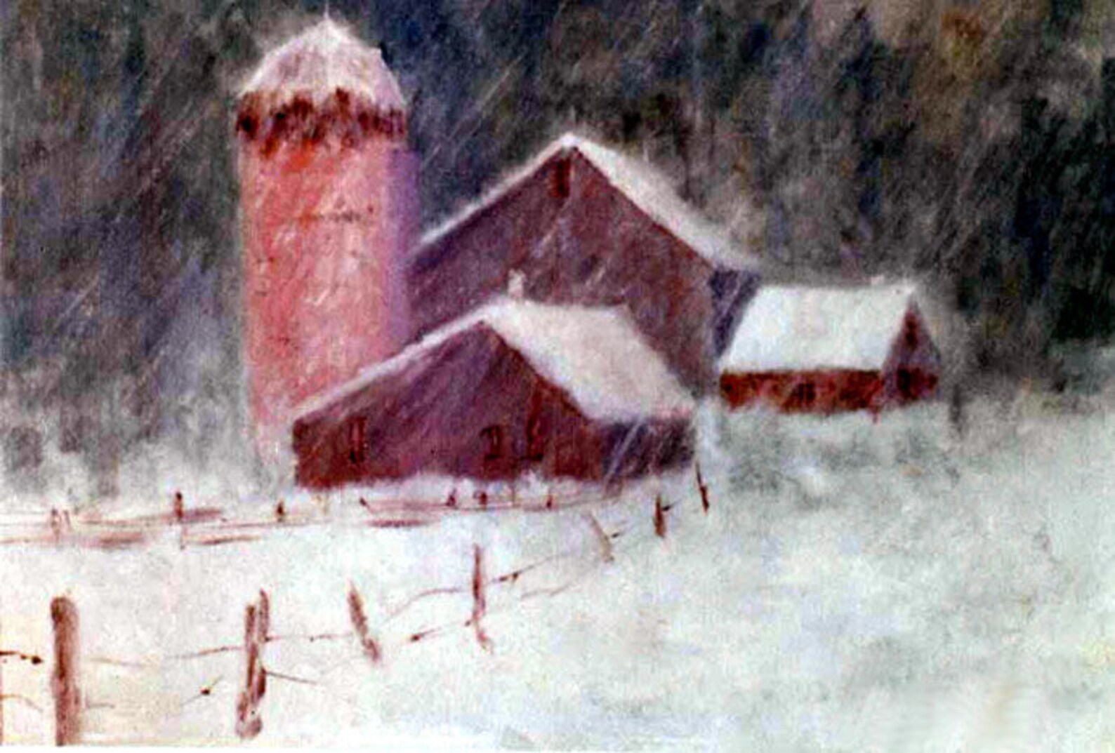 Winter Landscape Art Print Rural Farm Barns Art Print | Etsy