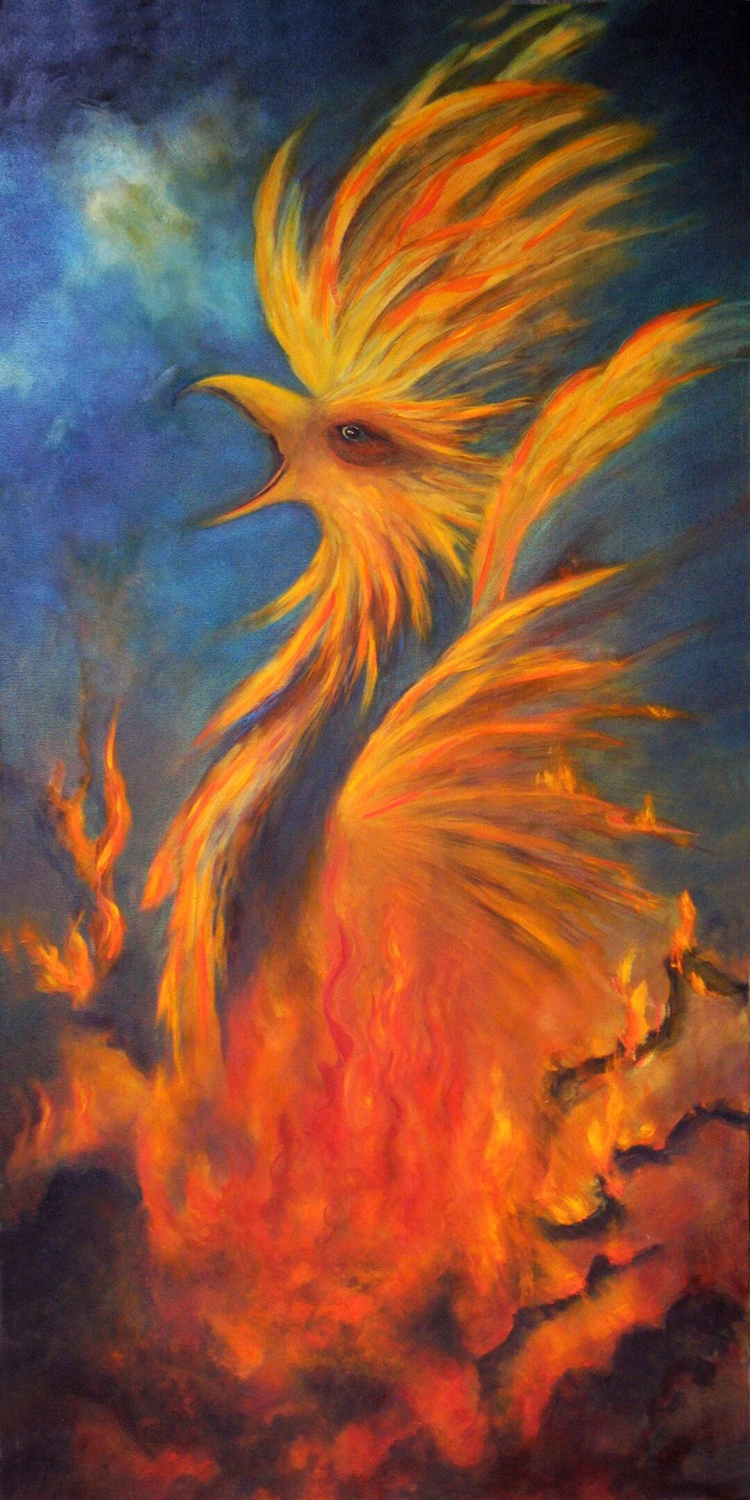 Phoenix Rising Art Print Poster, Firebird, Phoenix Rising Print ...