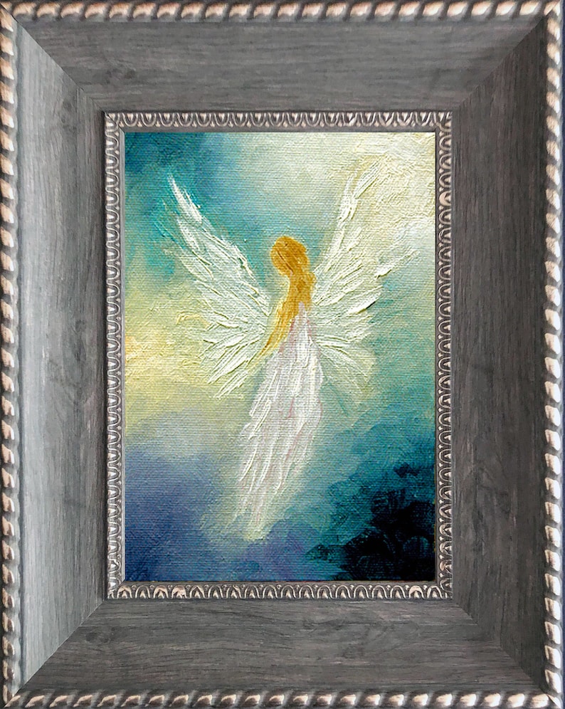 Angel Art Print Framed Angel Gift Guardian Angel Art Wall - Etsy