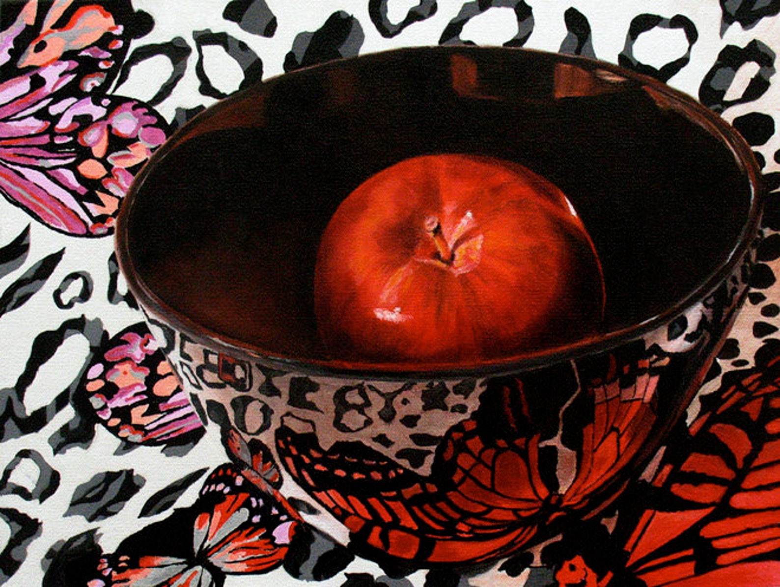 Butterfly Art Print Still Life Print Poster Apple Art - Etsy