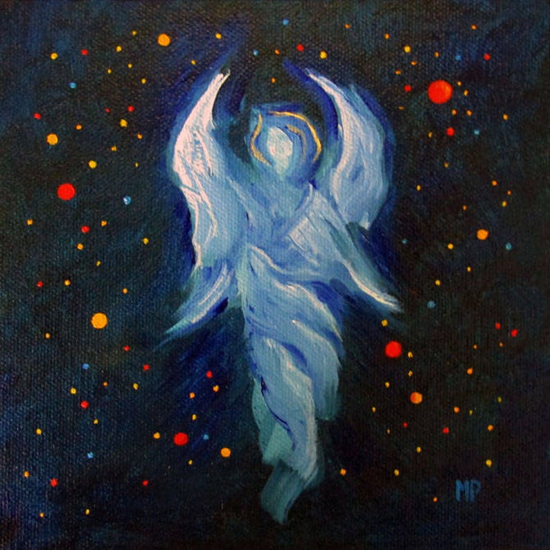 Angel Art Print Poster Guardian Angel Print Celestial Art | Etsy