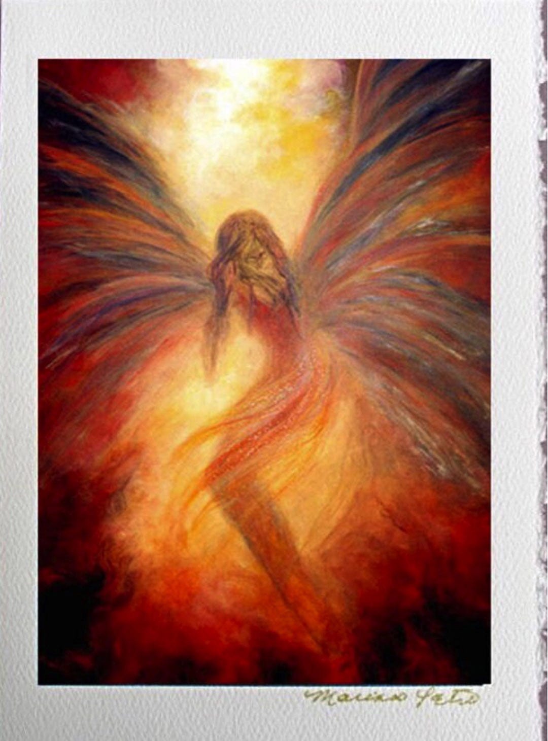 Fallen Angel Fine Art Print Greeting Card, Spiritual Angel Notecards ...