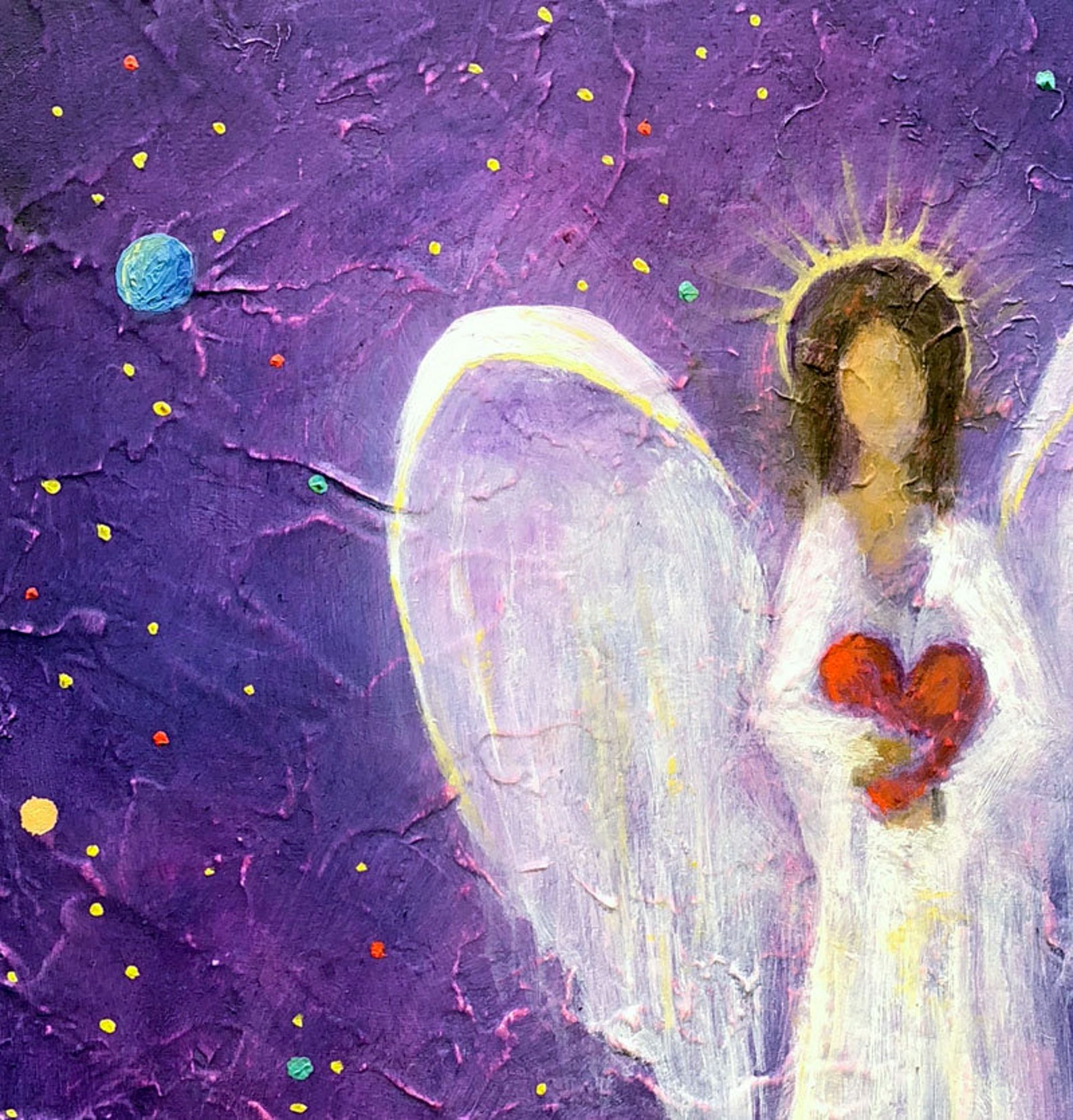 Angel Art Print Poster Guardian Angel Print Angel of Hearts | Etsy