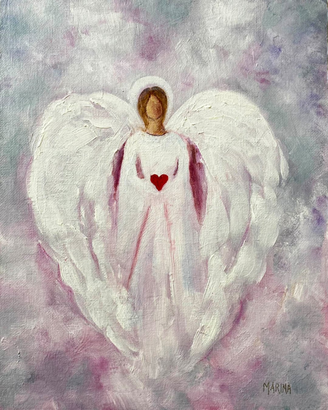 Guardian Angel Card, Love Angel Greeting Card, Angel Art, Spiritual ...