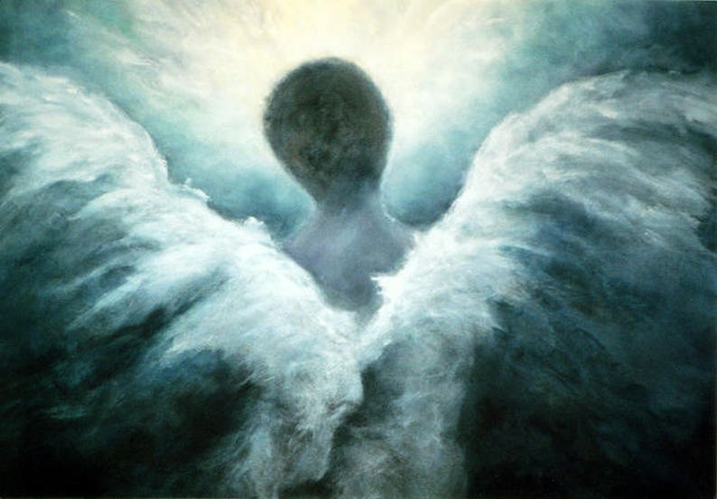 Guardian Angel Art Print Poster Angel Angel Wings Home - Etsy