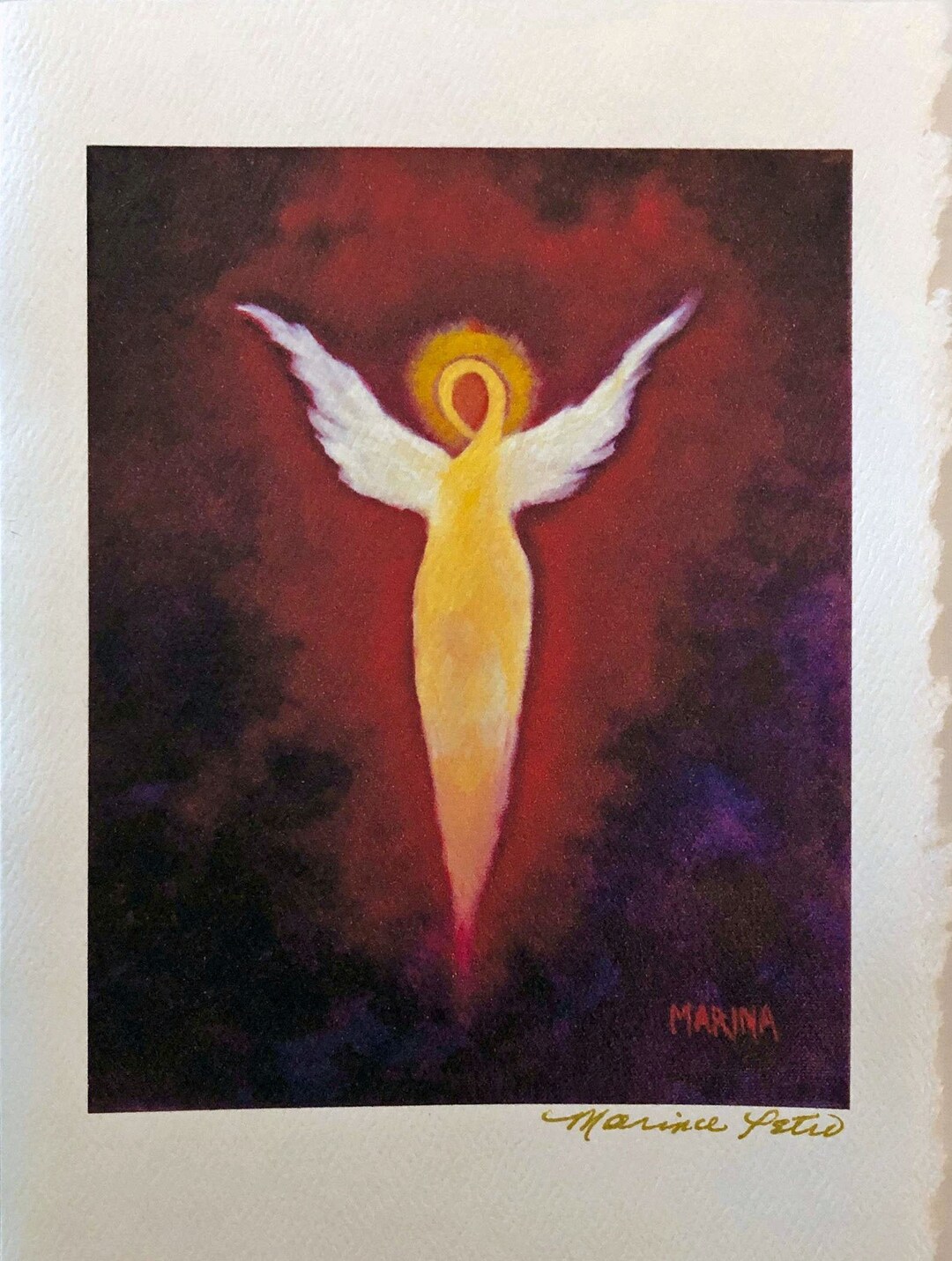 Angel Art Card Blank Card Greeting Cards, Angel Gift, Spiritual Card ...
