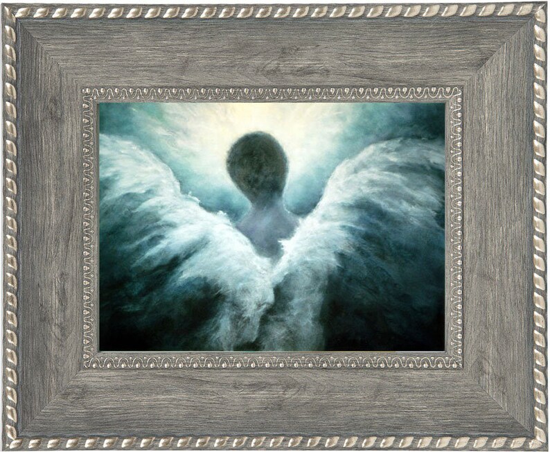Ethereal Guardian Angel Framed Art Print: Spiritual Home Decor ...
