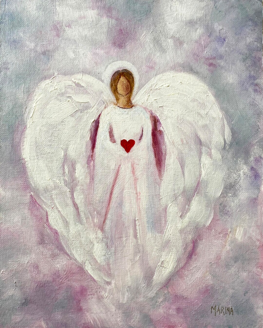 Guardian Angel Art Print, Angel Wings, Angel Painting, Spiritual Gift ...