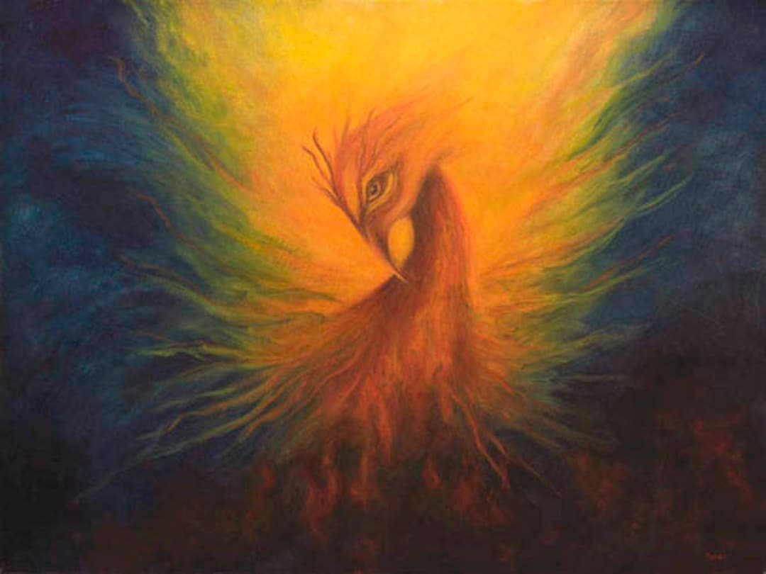 Phoenix Rising Art Print Poster Firebird Art Print Phoenix - Etsy