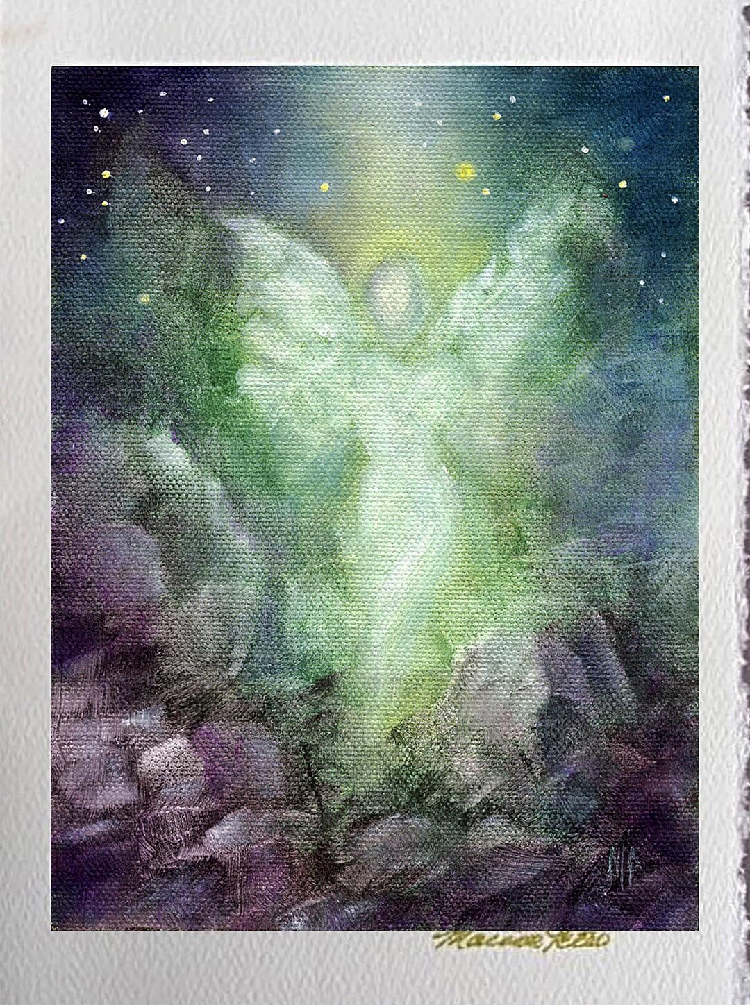 Angel Art Print Greeting Card | Guardian Angel Blank Card | Angel ...