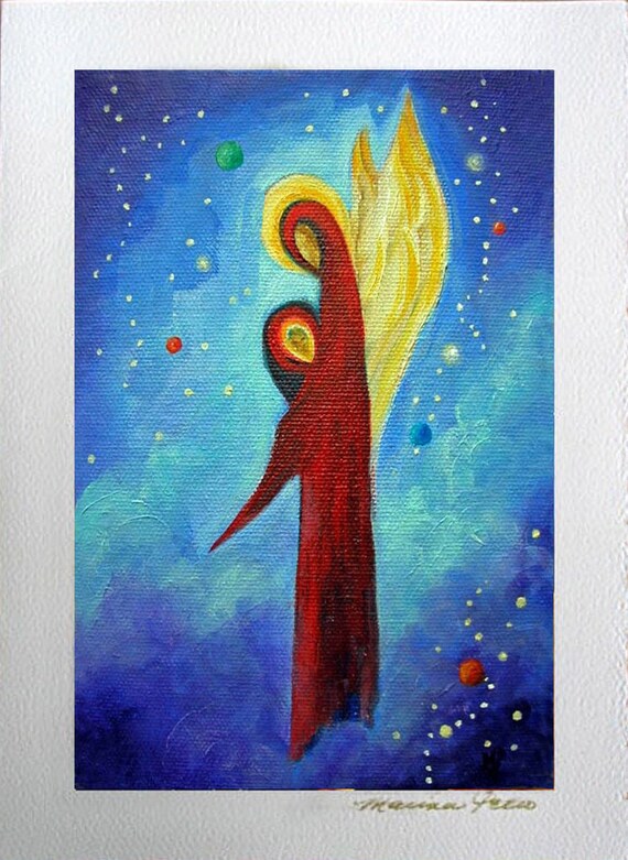 Angel Art Card Blank Card Greeting Cards Religious Card | Etsy