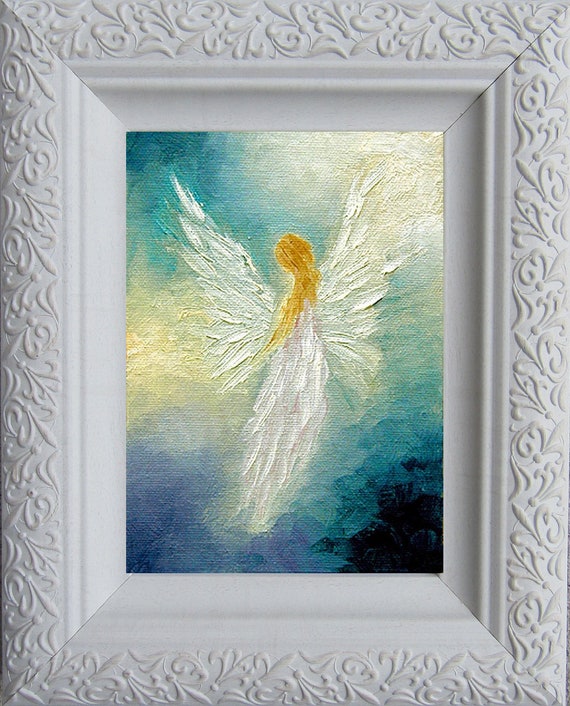 Angel Art Angel Print Framed Guardian Angel Print Spiritual | Etsy
