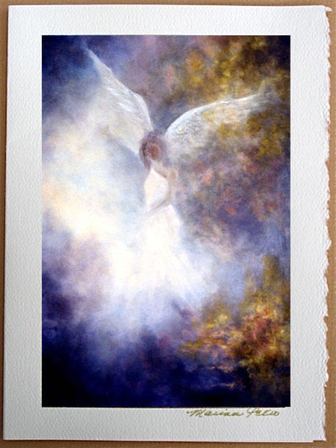Angel Print Card, Greeting Cards 5 X 7, Blank Card, Guardian Angel ...