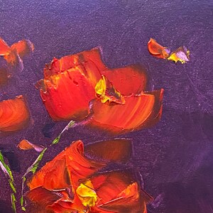 Red Flower Oil Painting, Still Life Abstract Flower Painting, Floral ...
