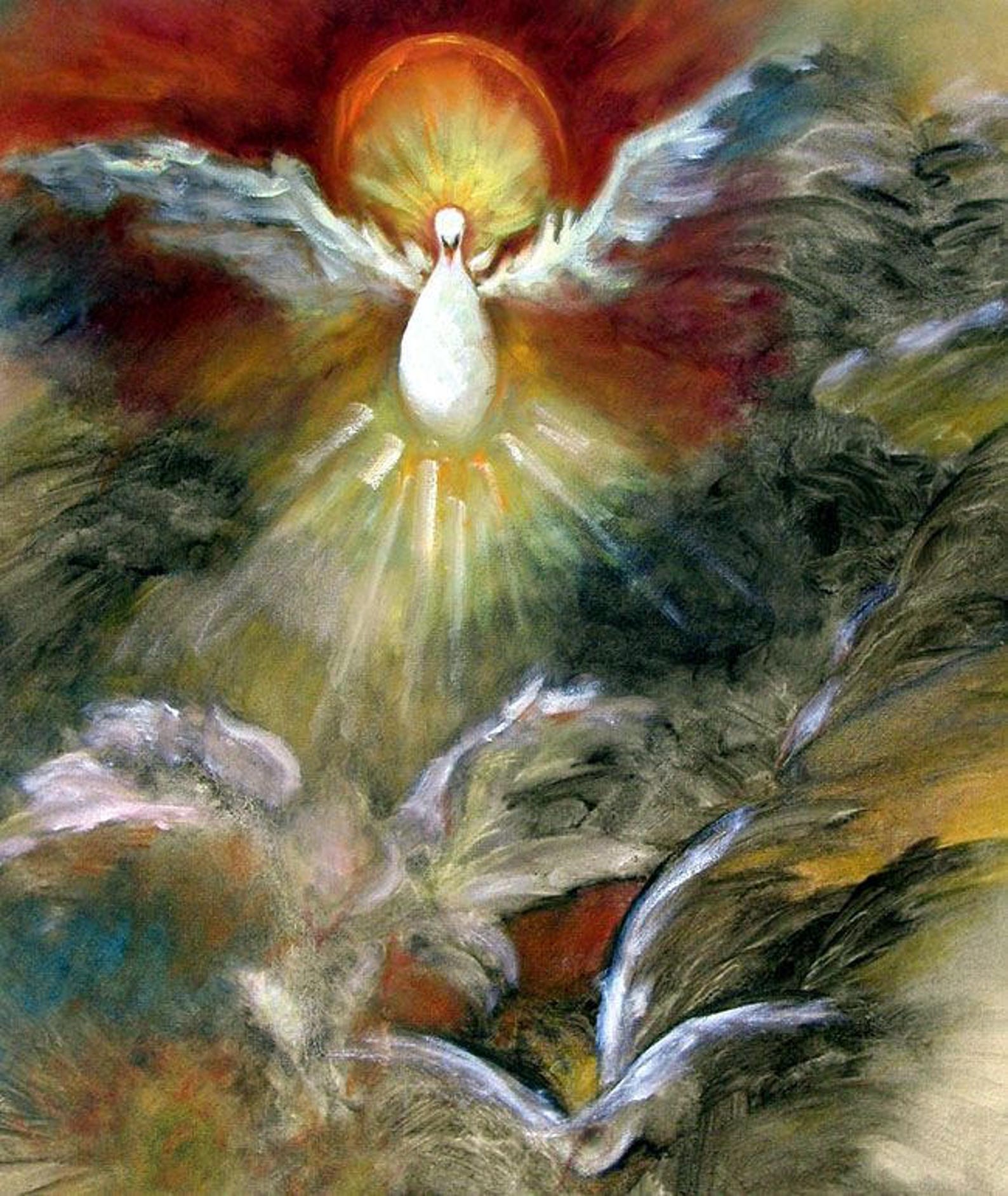 Holy Spirit Print Poster Angels Religious Art Angel Wings | Etsy