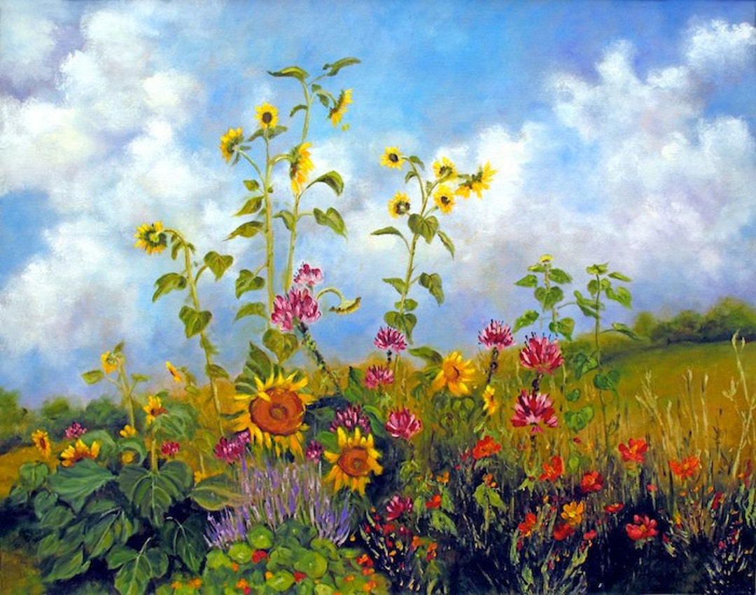 Landscape Flower Fine Art Print Poster, Flower Print Signed ...
