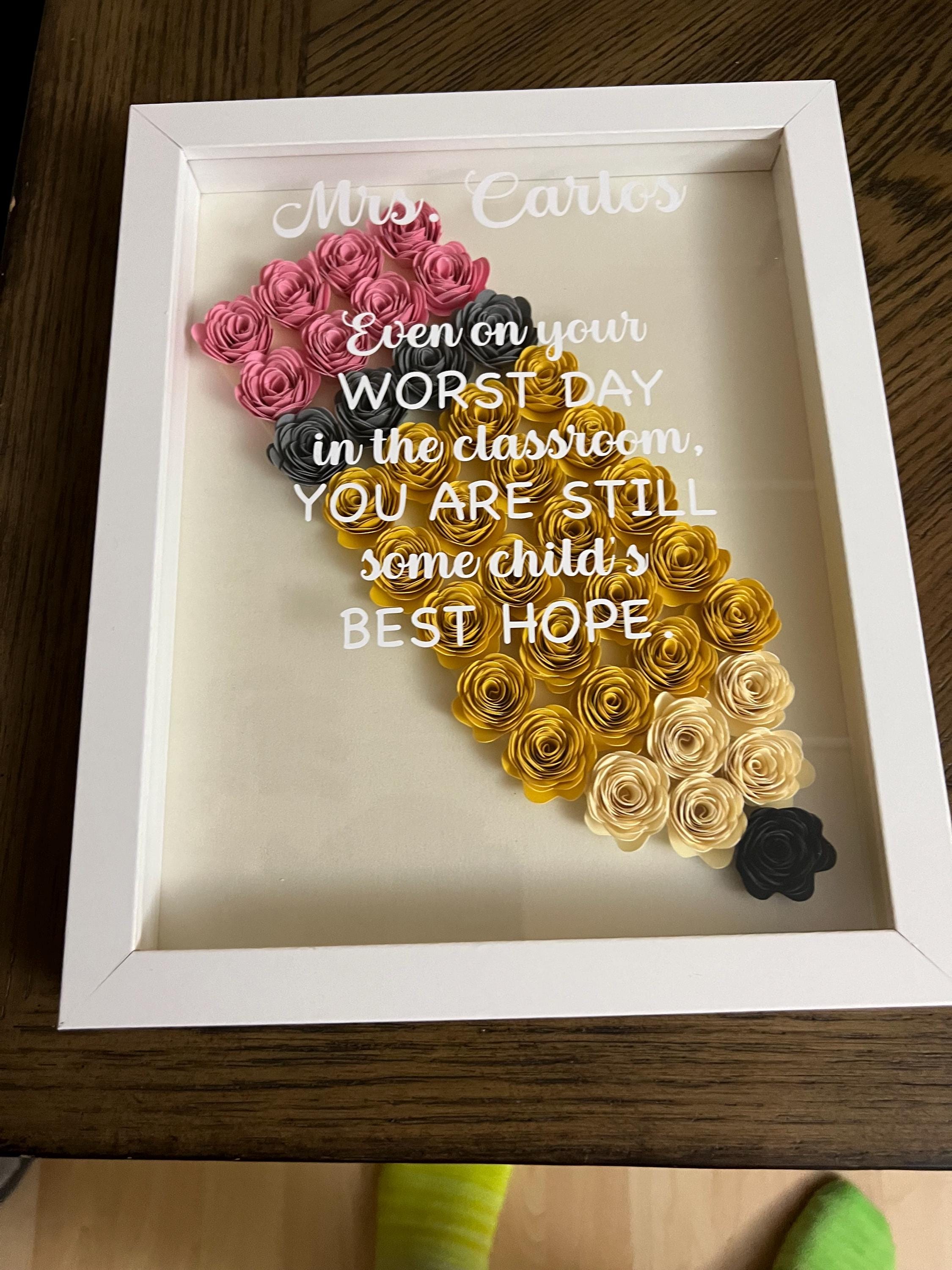 Customizable Teacher/nurse Shadow Box (made With Cardstock Paper ...