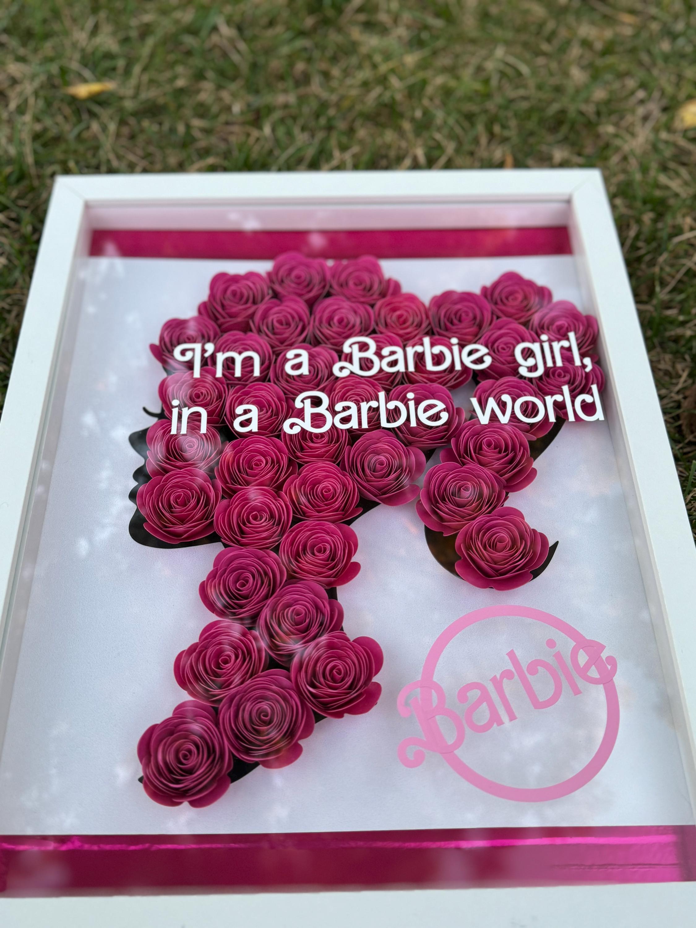 Customizable Barbie Shadow Box (made With Cardstock Paper Flowers/ Home ...