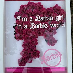 Customizable Barbie Shadow Box (made With Cardstock Paper Flowers/ Home ...