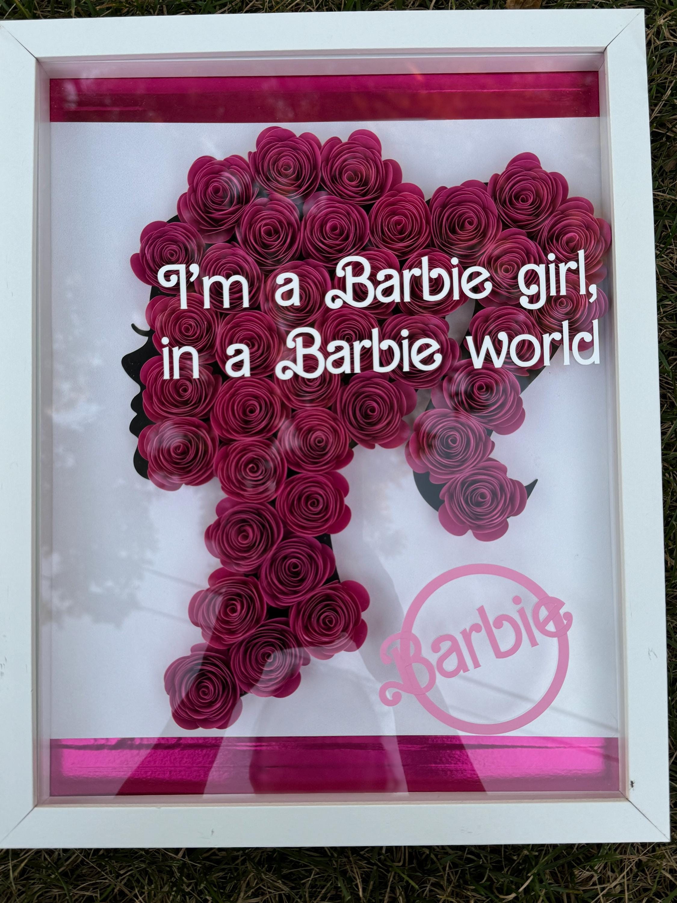Customizable Barbie Shadow Box made With Cardstock Paper Flowers/ Home ...