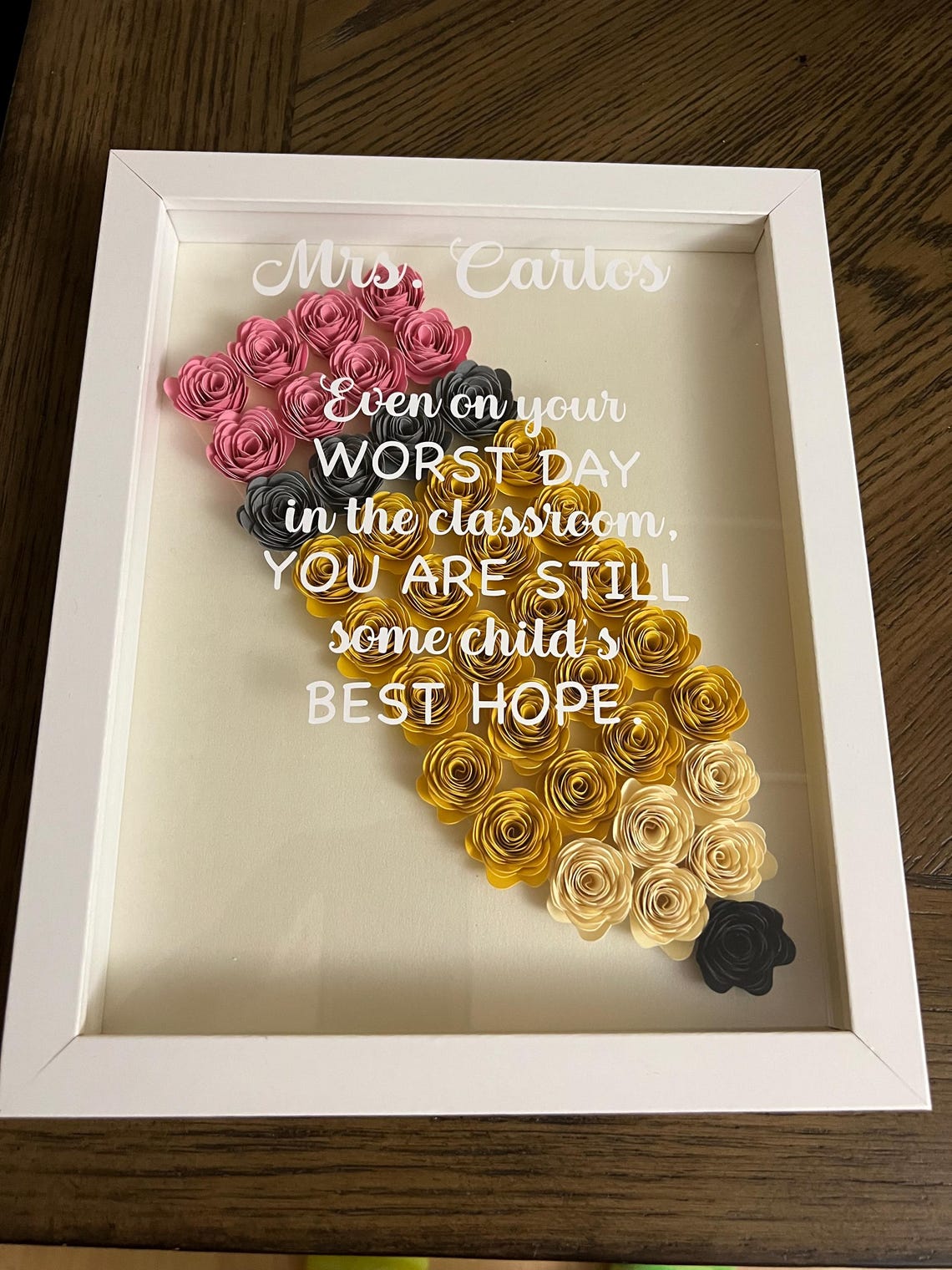 Customizable Teacher/nurse Shadow Box (made With Cardstock Paper ...