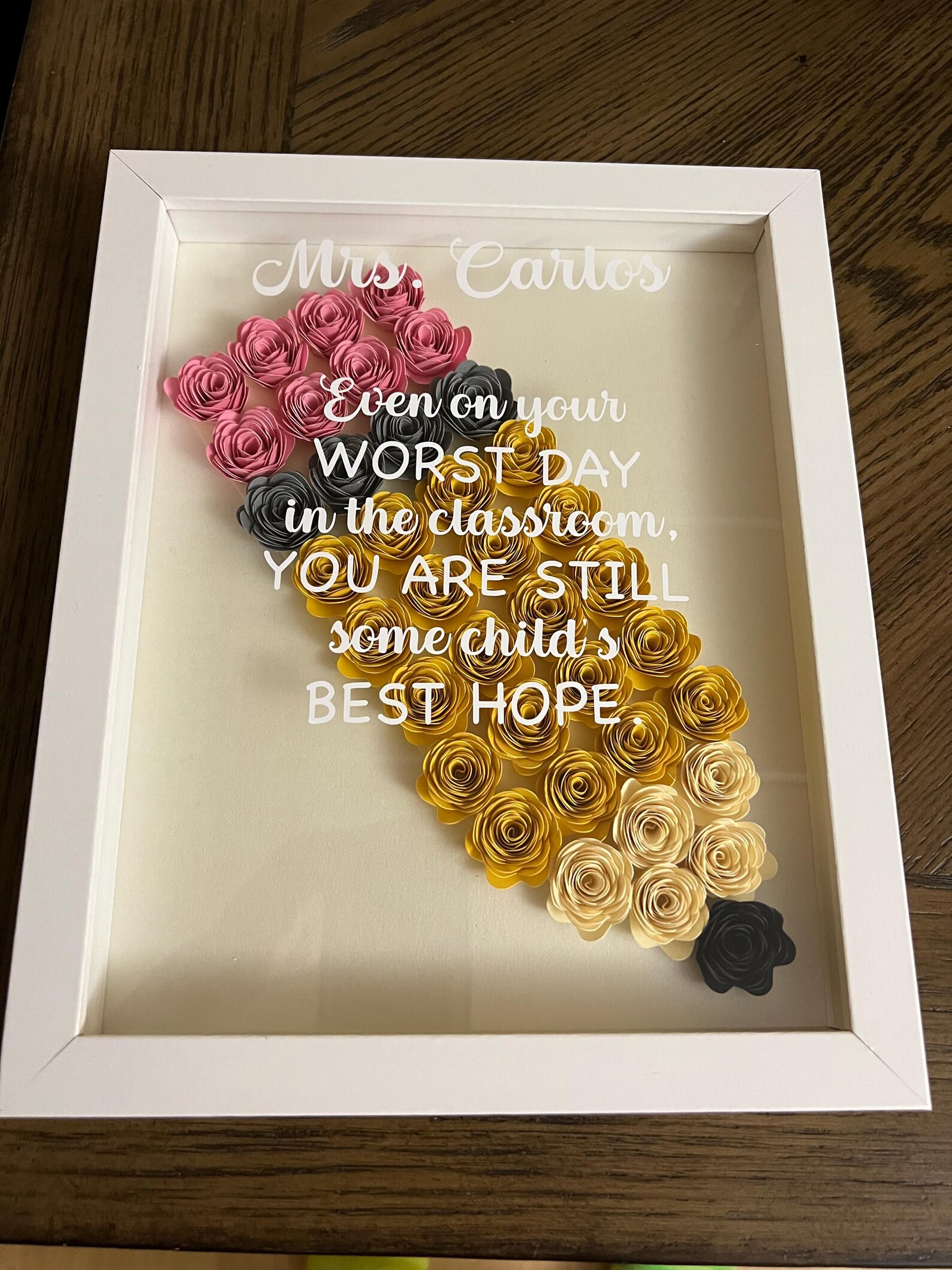 Customizable Teacher/nurse Shadow Box (made With Cardstock Paper ...