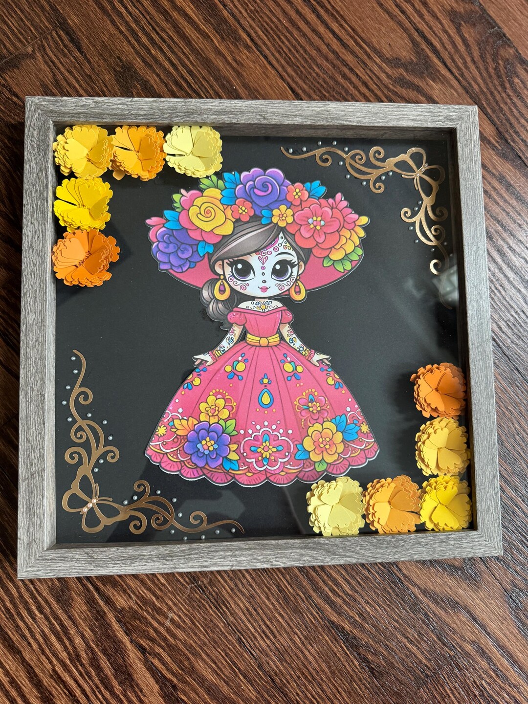Customizable ”la Catrina” (day of the Dead) Shadow Box (made With ...