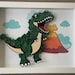 Customizable T-rex Shadow Box (made With Cardstock Paper Flowers/ Home ...