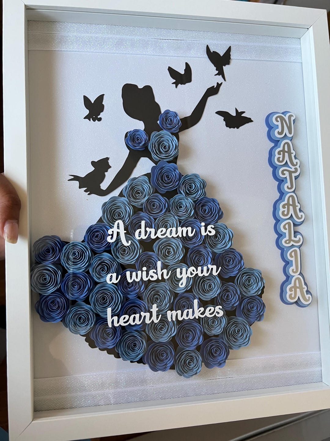 Customizable Princess Silhouette Shadow Box (made With Cardstock Paper ...