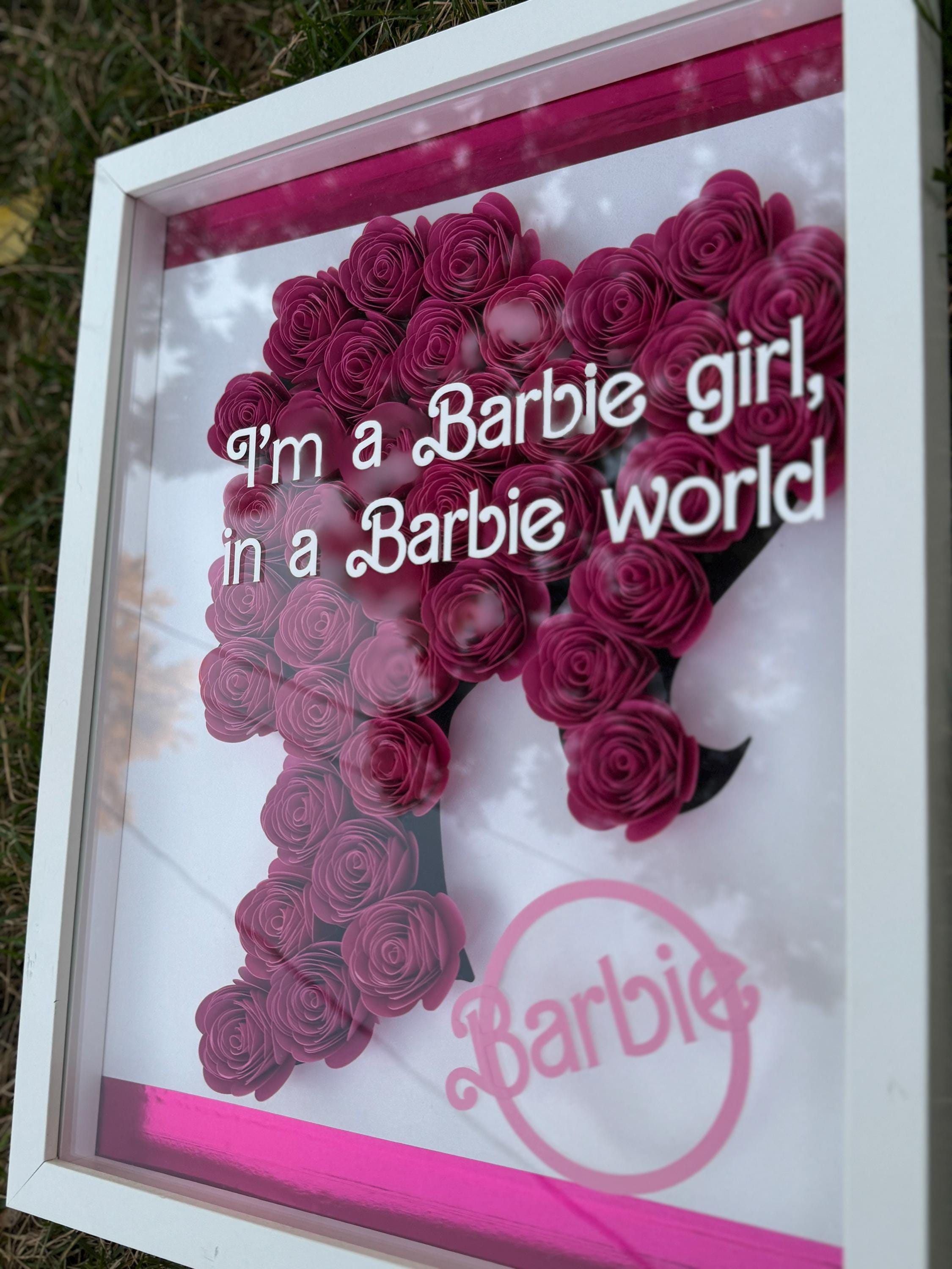 Customizable Barbie Shadow Box made With Cardstock Paper Flowers/ Home ...