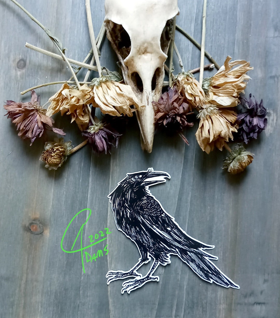 Standing Raven Pet Corvid Friend Laminated Water/scratch Resistant ...