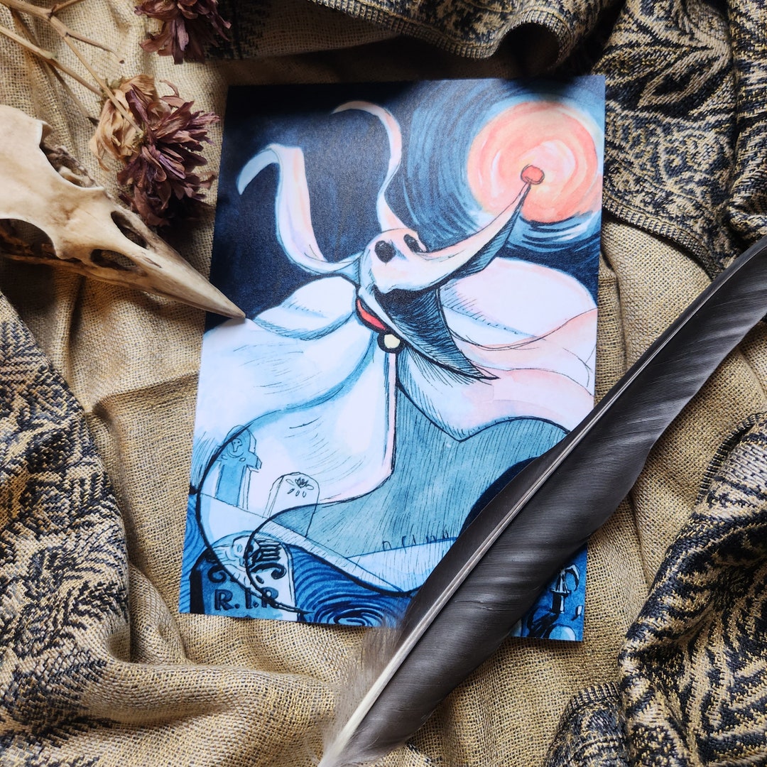 A Ghostly Good Boi Zero Fine Art Premium Luster Print Illustration 90's ...