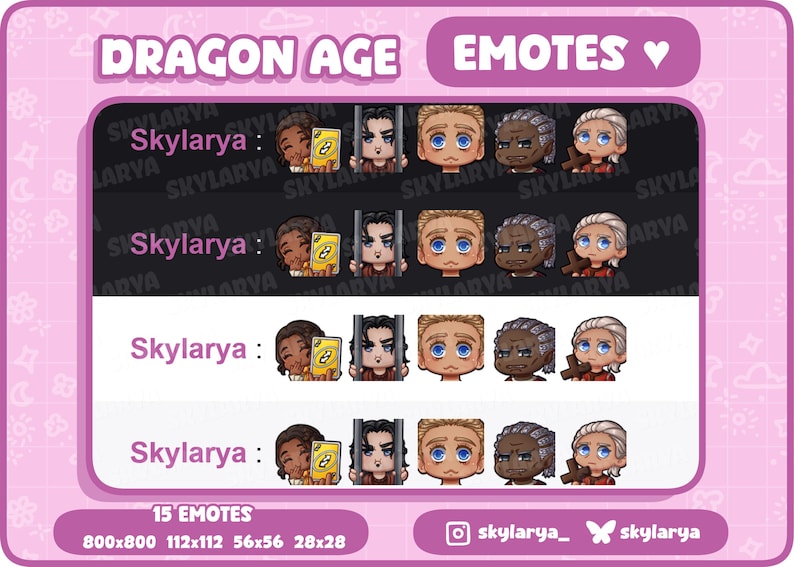 Dragon Age Emote Pack 2 / 15 Twitch Emotes / Discord Emotes / Dragon ...
