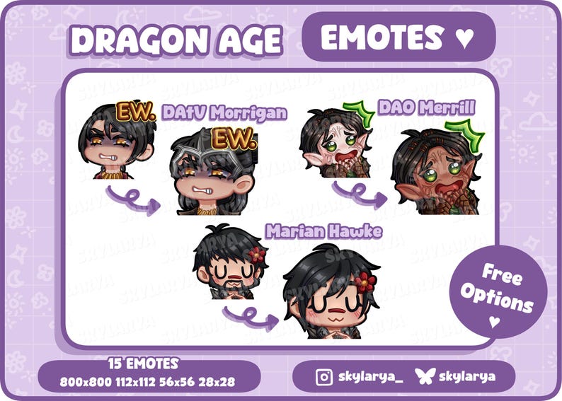 Dragon Age Emote Pack / 15 Twitch Emotes / Discord Emotes / Dragon Age ...