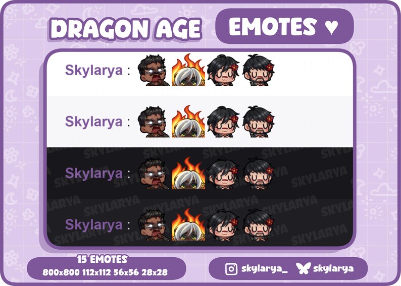 Dragon Age Emote Pack / 15 Twitch Emotes / Discord Emotes / Dragon Age ...