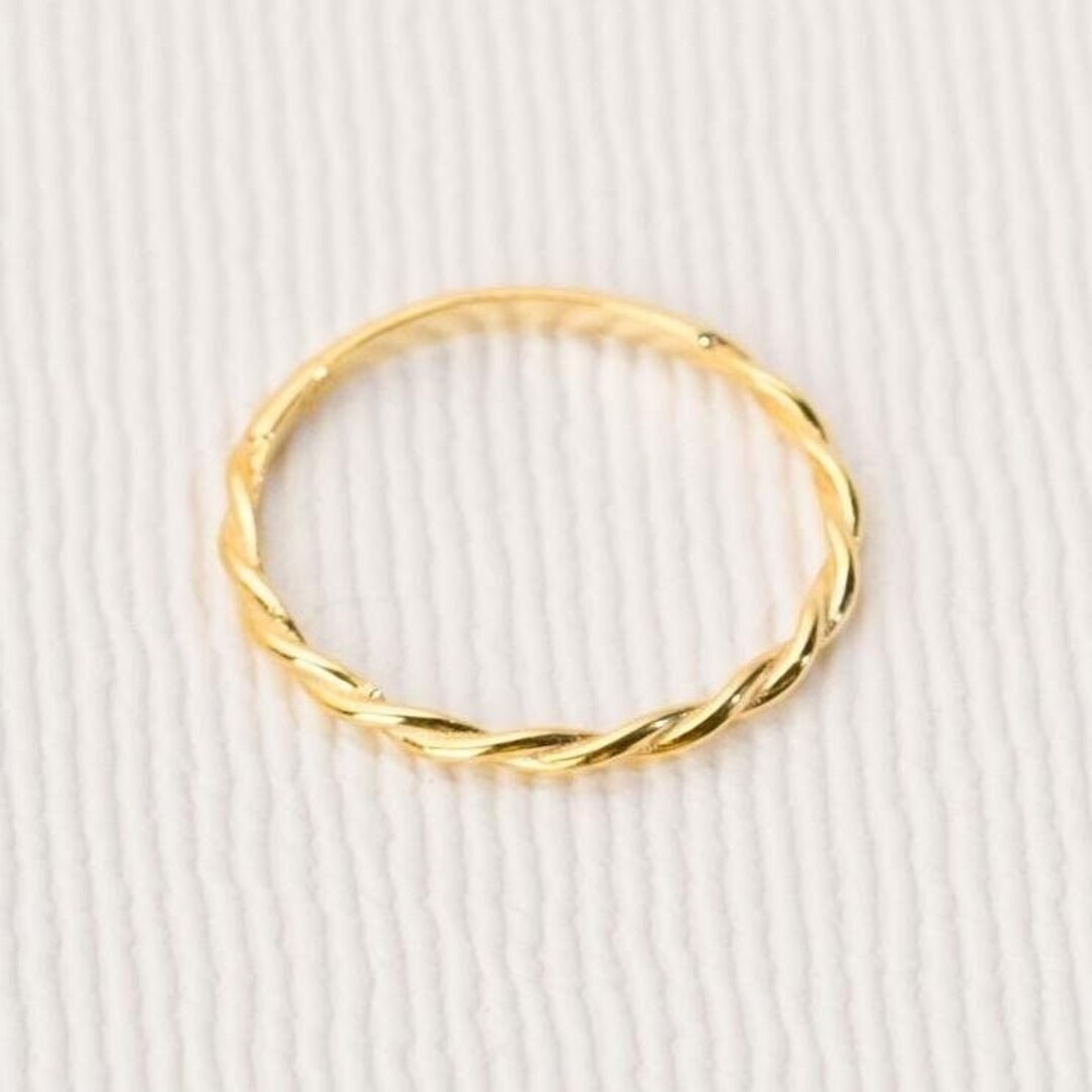 14k Gold Braided Rope Ring for Wedding or Minimalist Style , Twist ...