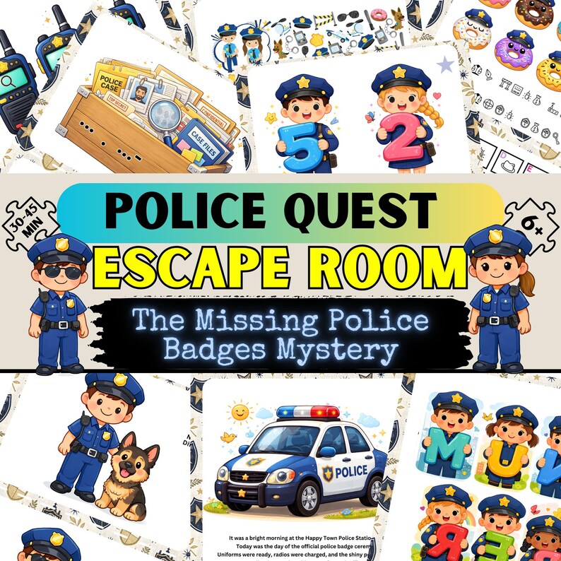 Police Escape Room for Kids | Printable Game for Young Kids | Party ...
