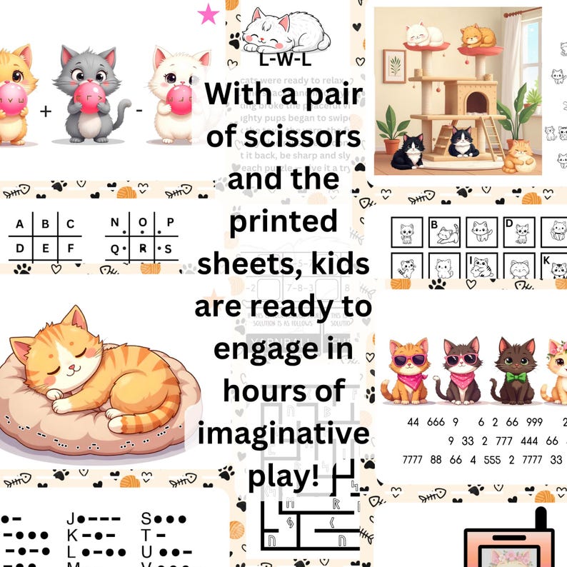 Cats Escape Room| Printable Party Games | Fun Birthday Puzzle Kit ...