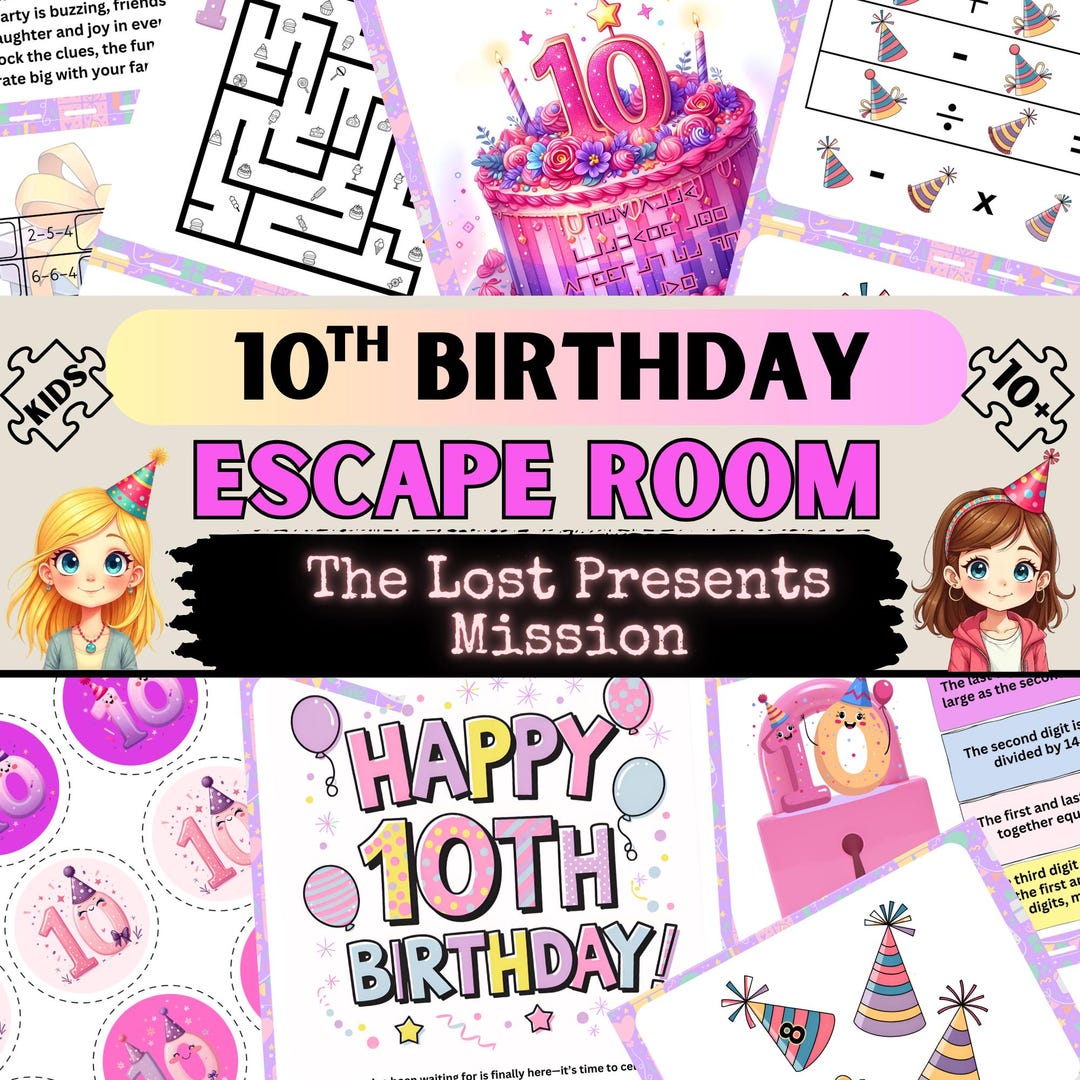 Birthday Kids Escape Rooms, Girls 10th Birthday Party Game, Birthday ...