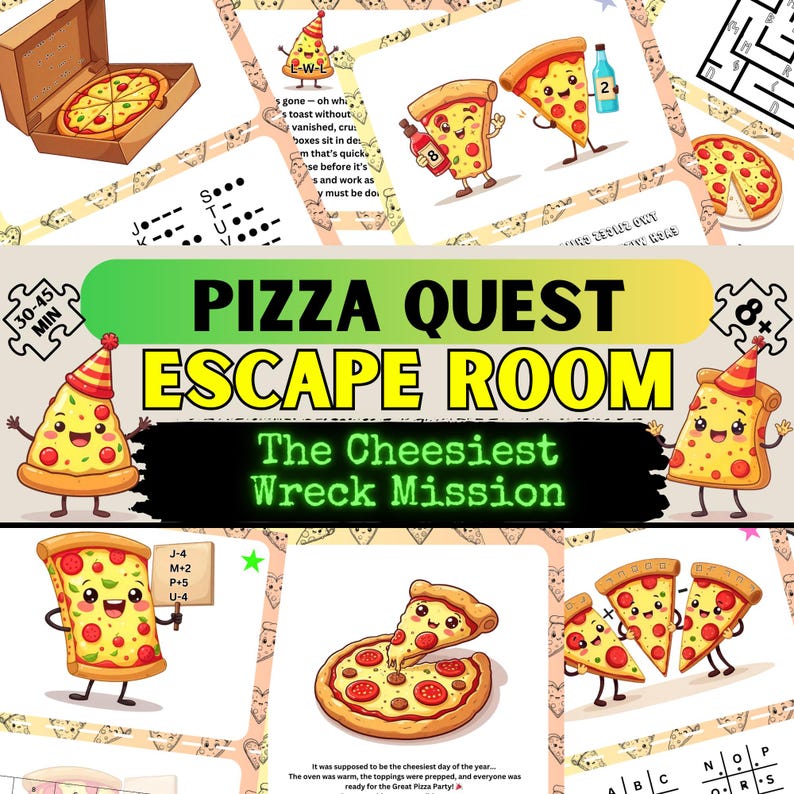 Pizza Escape Room for Kids | Printable Birthday Game | Fun Pizza Party ...