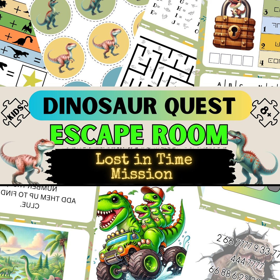 Dinosaur Escape Room for Kids | Printable Birthday Party Game ...