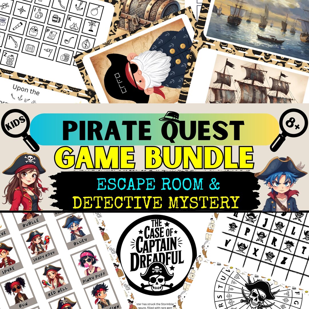 Pirate Escape Room & Detective Mystery Game for Kids | Printable Party ...