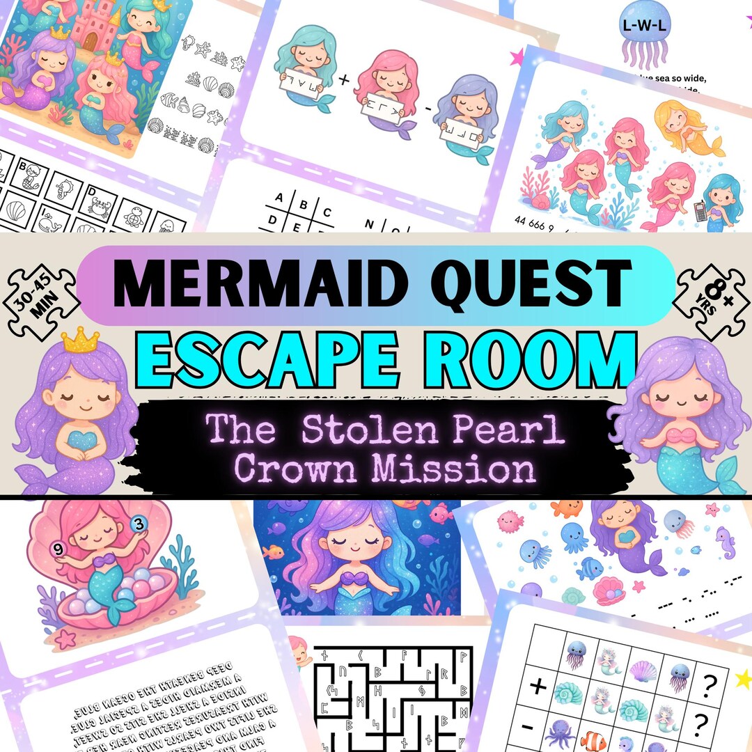 Escape Room for Kids | Mermaid Escape Room for Girls | Girls Printable ...