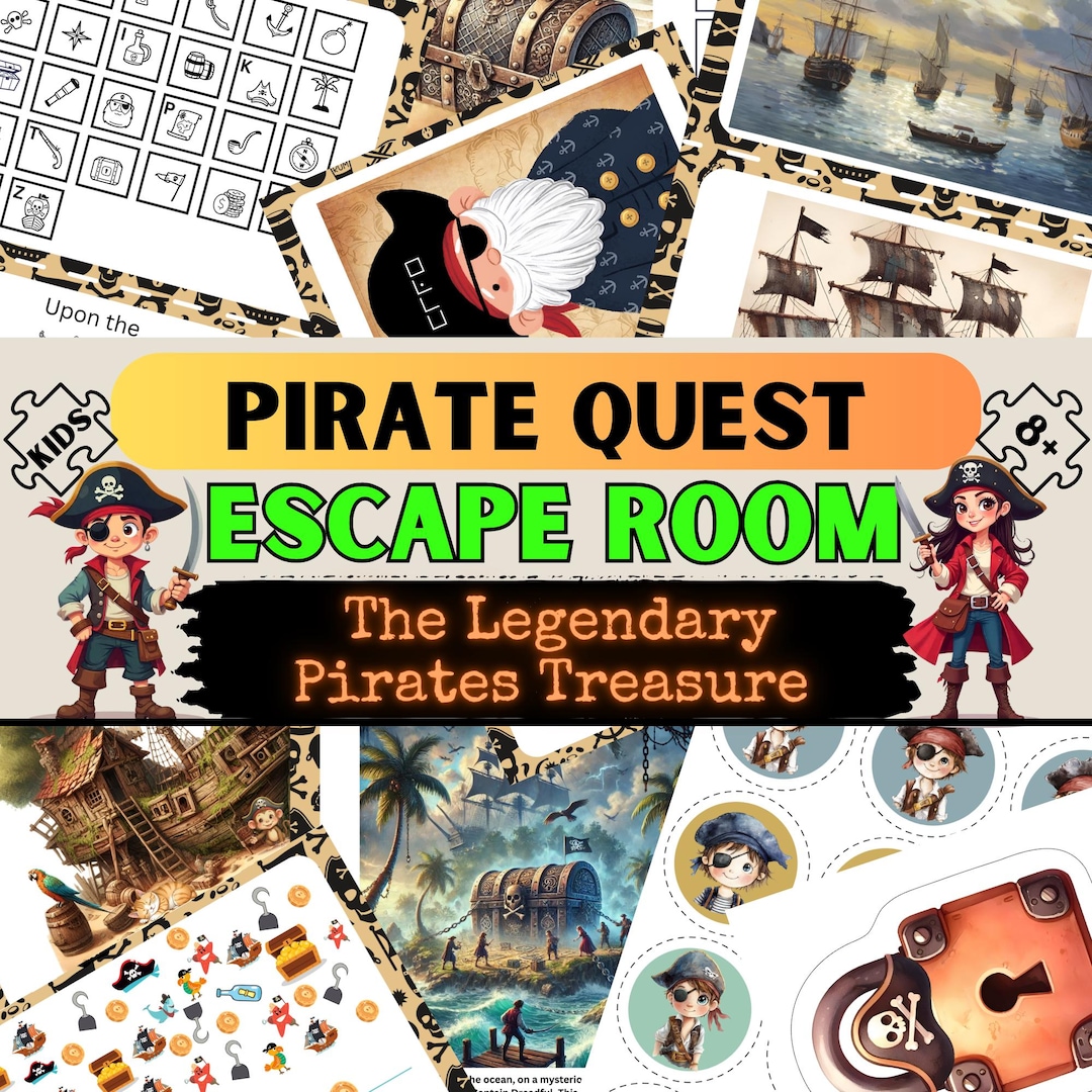 Pirate Escape Room for Kids | Printable Party Game | Birthday Puzzle ...