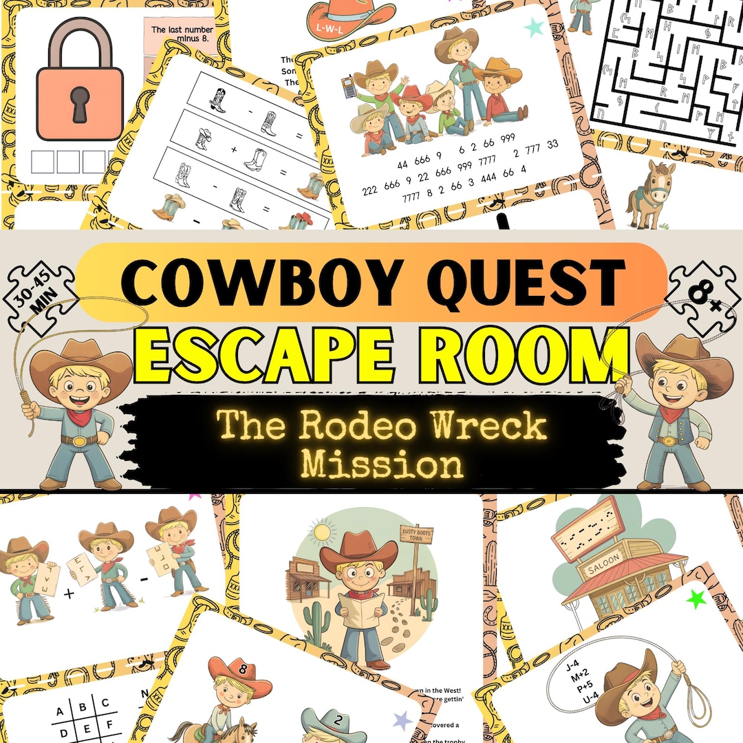 Escape Room for Kids | Printable Western Puzzle Games | Fun Boys ...