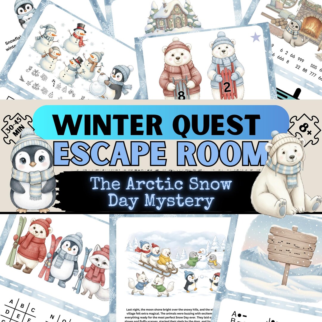 Winter Arctic Escape Room for Kids | Printable Snow Day Mystery Game ...