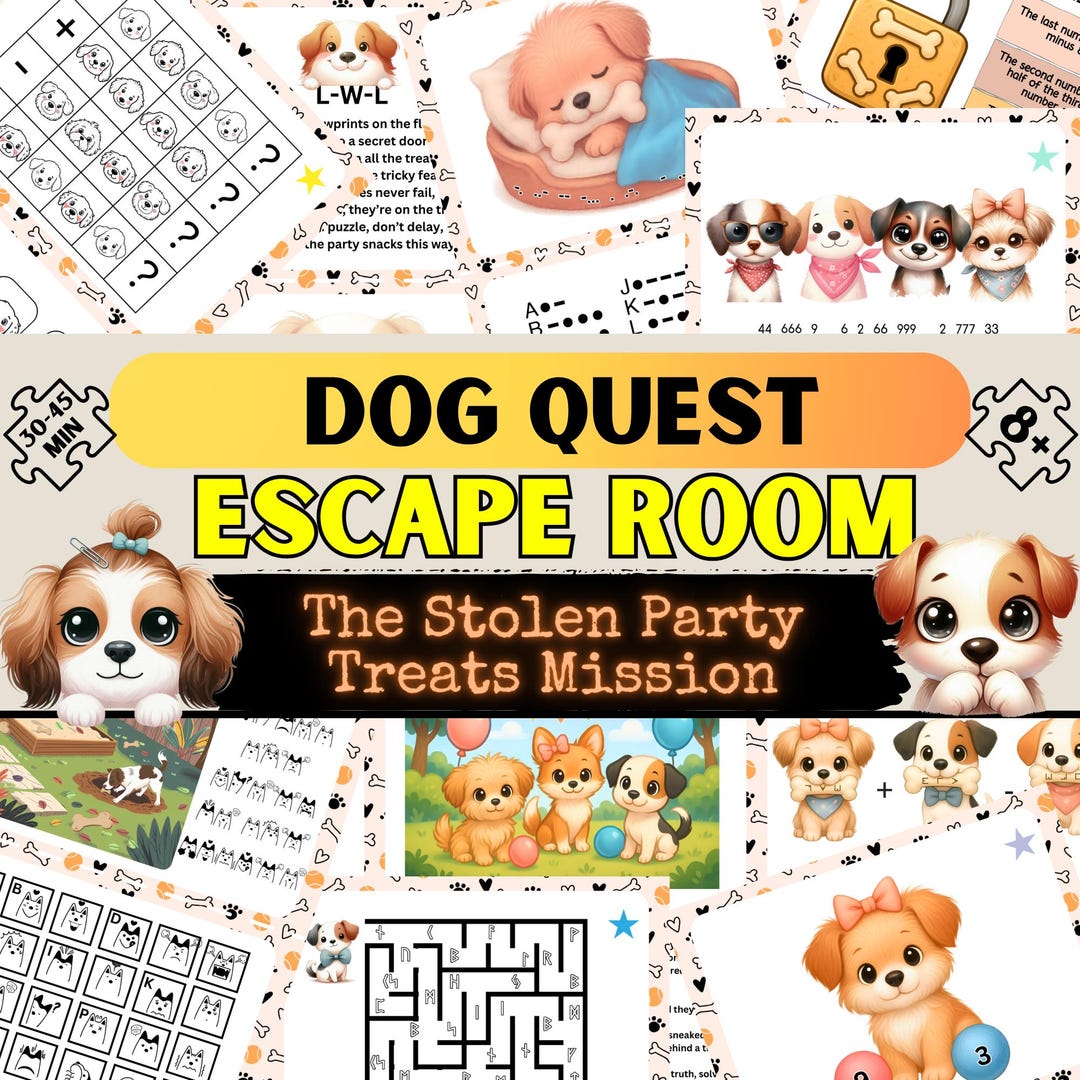Dog Escape Room for Kids | Printable Puppy Puzzle Game | Fun Dog Lovers ...