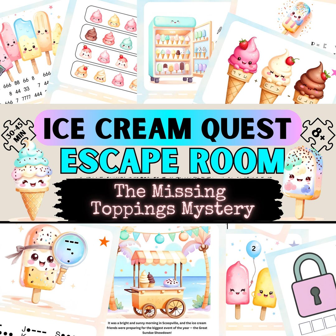 Ice Cream Escape Room for Kids | Easy Birthday Escape Room Kit ...