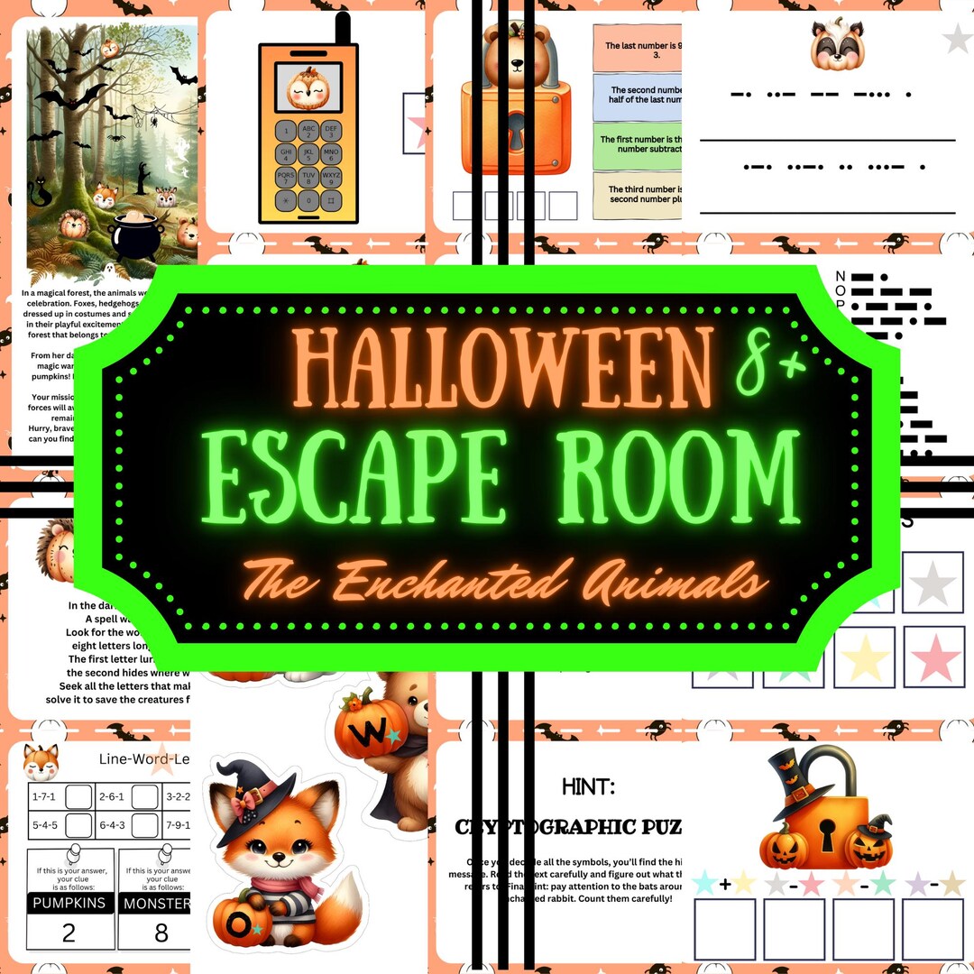 Halloween Escape Room for Kids Printable Party Game, Family Game Night ...